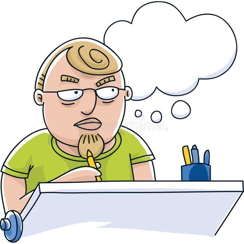Illustrator Thinking stock illustration. Illustration of concept - 41557931