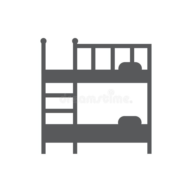 Double bed simple symbol stock vector. Illustration of collection ...