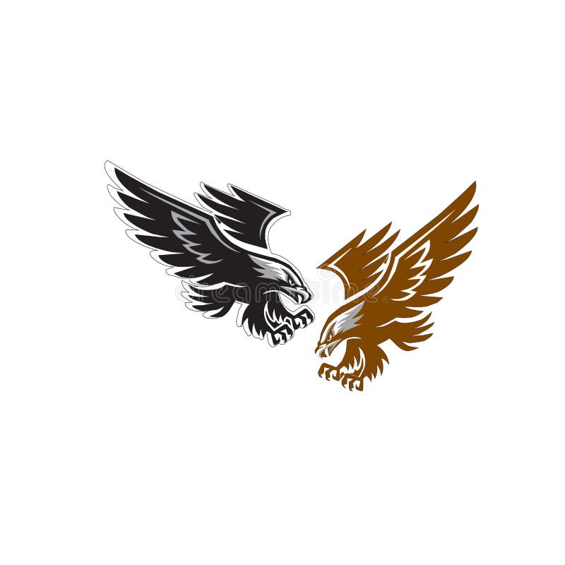 Illustrator Vector Graphic of Two Flying Eagles. Stock Illustration ...
