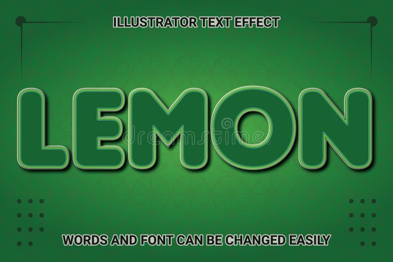 Illustrator Was Used To Make this Editable lemon Text Effect Design ...