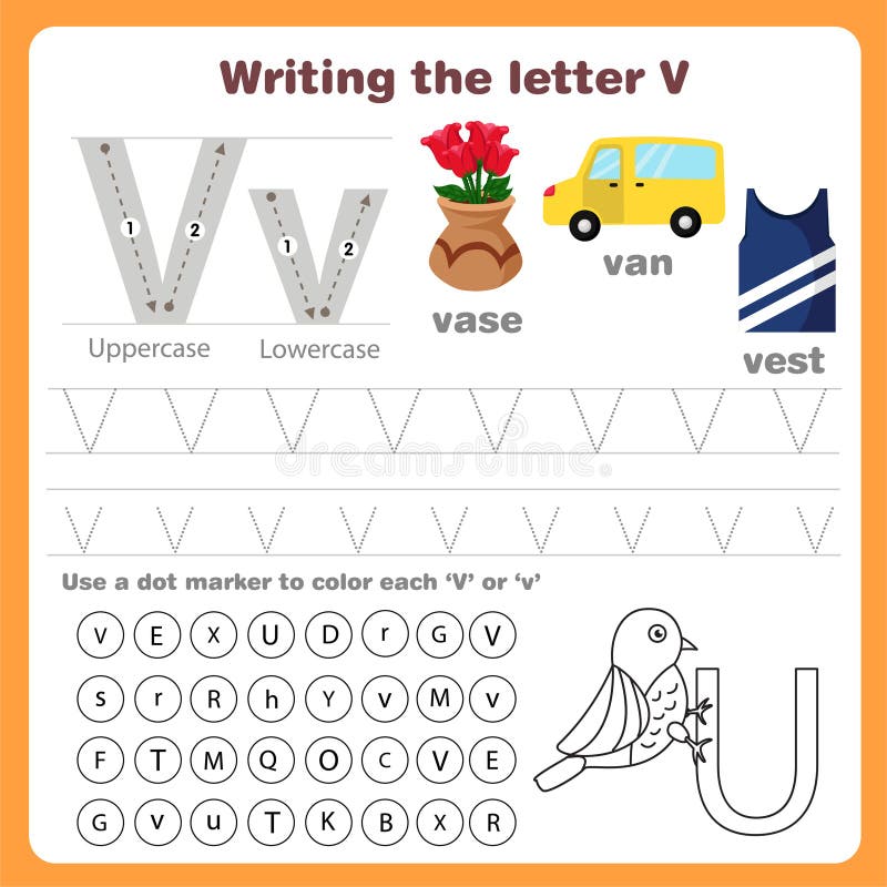 Letter V Worksheet Stock Illustrations – 381 Letter V Worksheet Stock ...