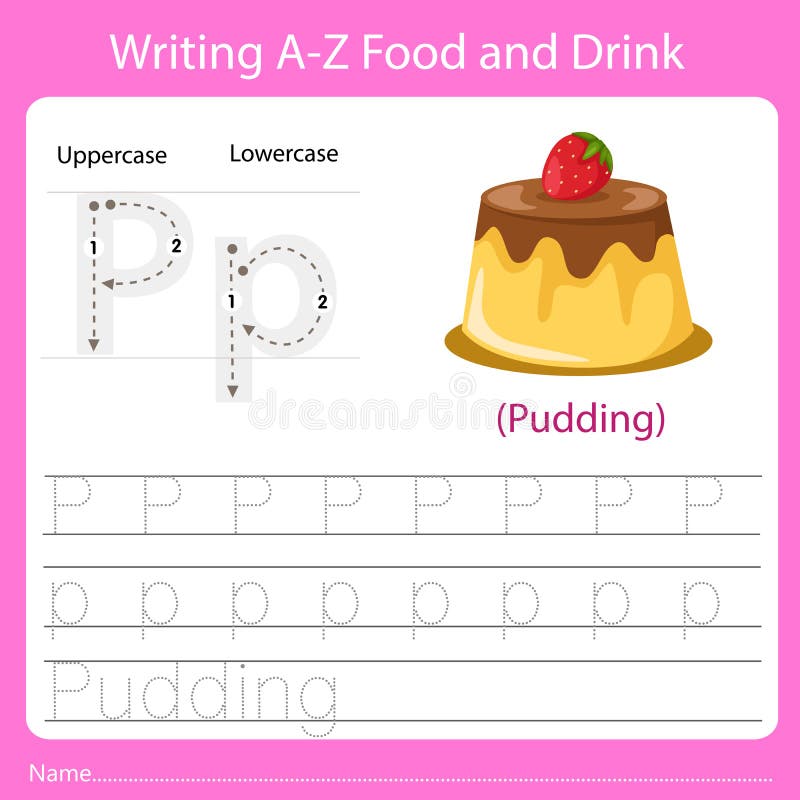Illustrator of Writing a - Z Food and Drink P Pudding Stock Vector ...