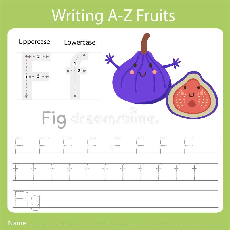 Illustrator of Writing a - Z Fruit F Fig Stock Vector - Illustration of ...