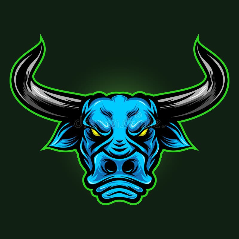 Illustrazione Capa Di Logo Front Side Blue Style Vector Del Toro ...