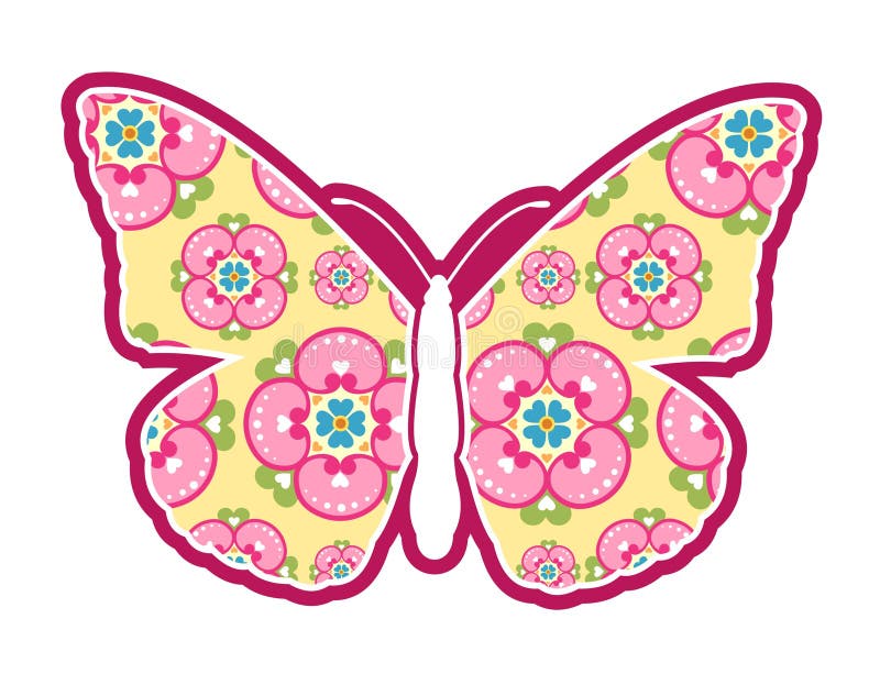 Illustrazione Di Farfalla Con Ali Di Fiori Illustrazione Vettoriale ...