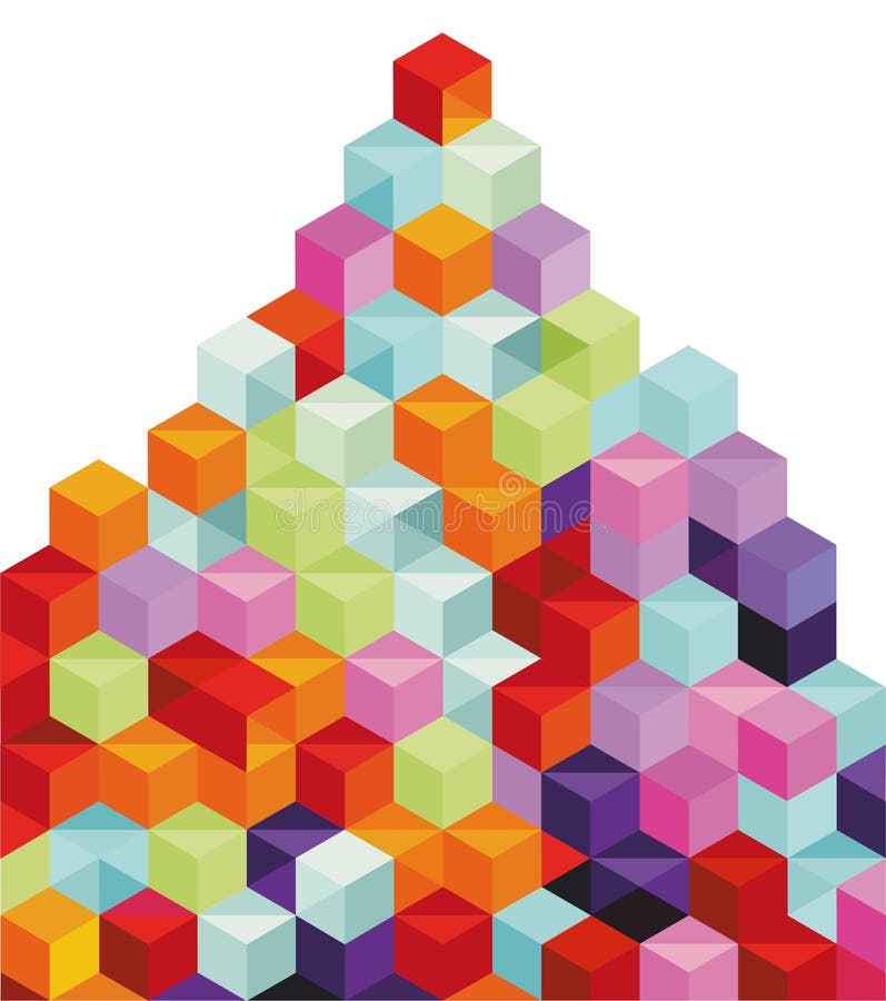 Illustrazione Di Elementi Di Sfondo Dello Stack Di Cubi Colorati ...