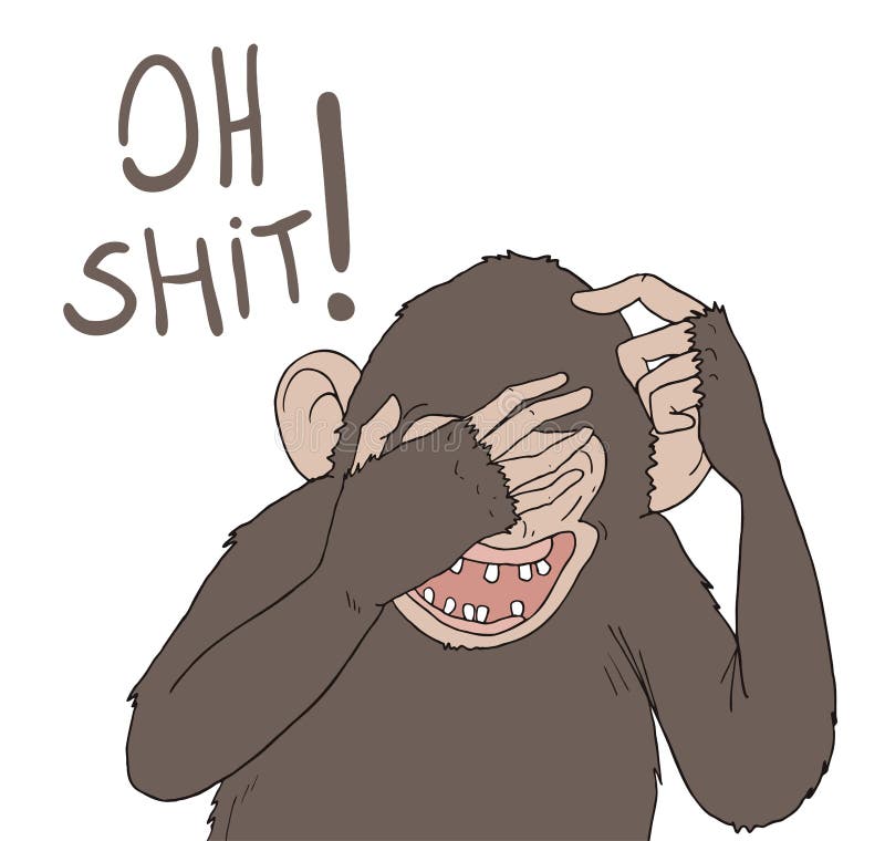 Disegno Di Una Scimmia Che Ride Illustrazione Vettoriale ...