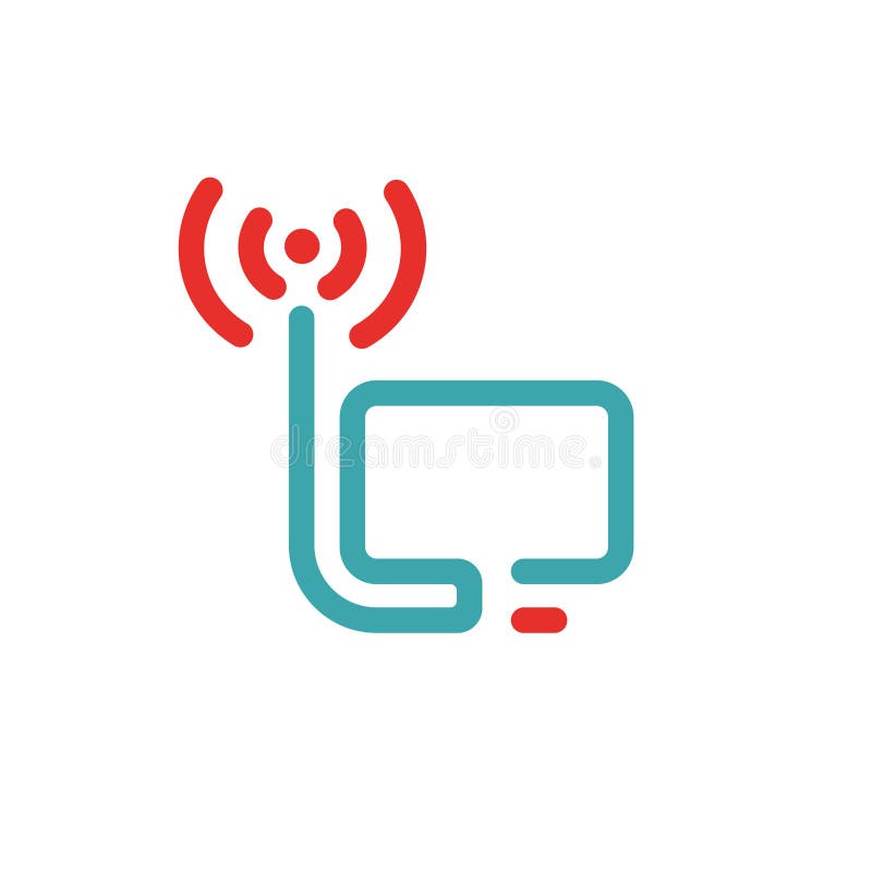 Illustrazione Di Simbolo Della Rete Wireless Del PC Illustrazione ...