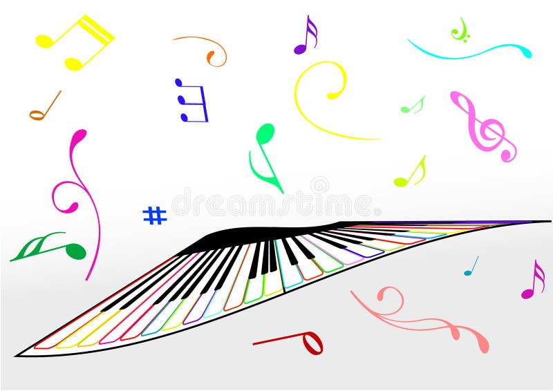 Illustrazione Di Un Piano E Delle Note Di Musica Illustrazione ...