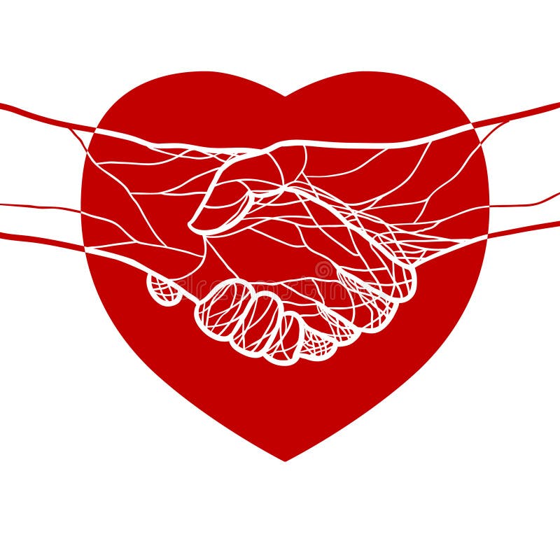 Un'illustrazione Di Due Mani Stringere Illustrazione Vettoriale ...