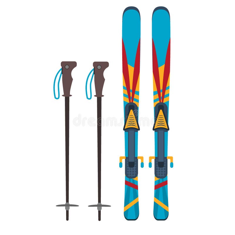 Illustrazione Di Vettore Dei Bastoni E Dello Sci Illustrazione ...