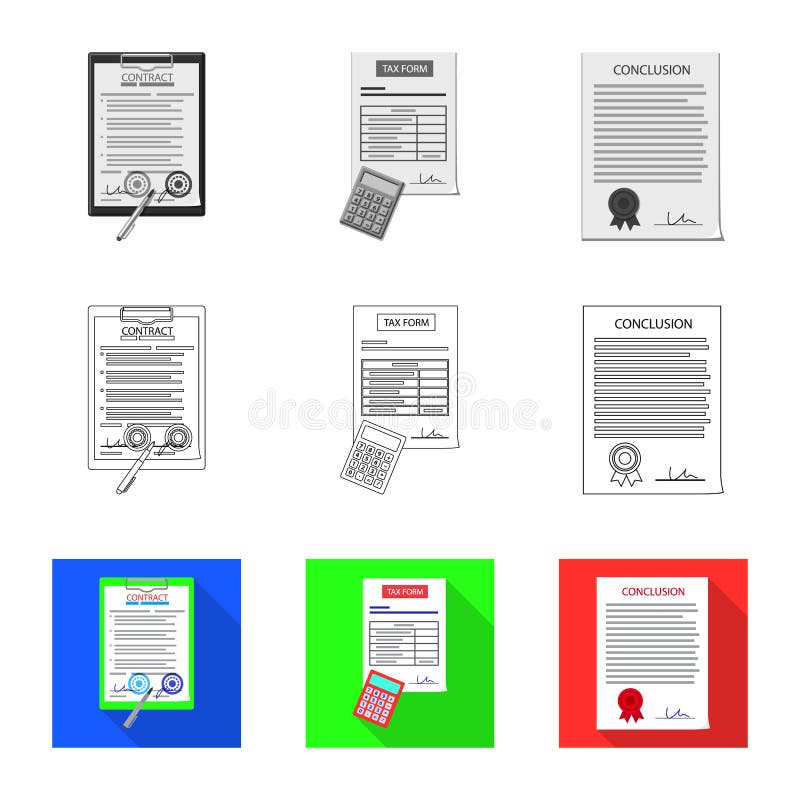 Illustrazione Di Vettore Del Logo Del Documento E Del Modulo Insieme ...