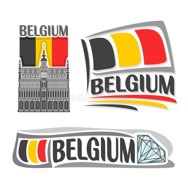 Illustrazione Di Vettore Del Logo Per Il Belgio Illustrazione Vettoriale - Illustrazione di ...