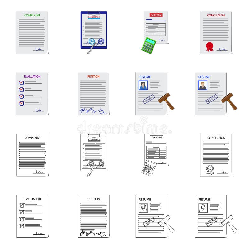 Illustrazione Di Vettore Del Segno Del Documento E Del Modulo Raccolta ...