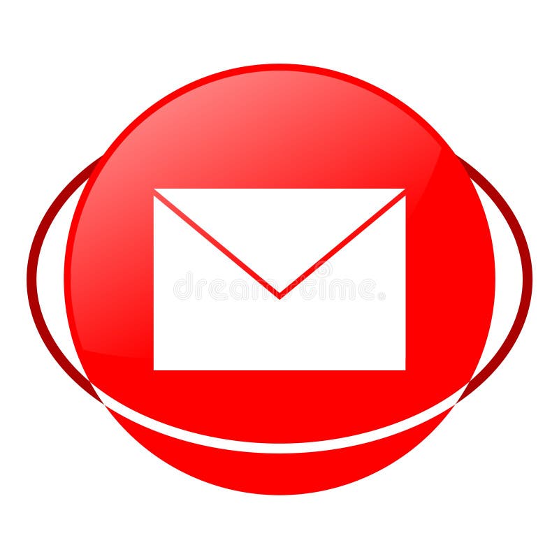 Illustrazione Di Vettore Della Posta, Icona Rossa Illustrazione ...