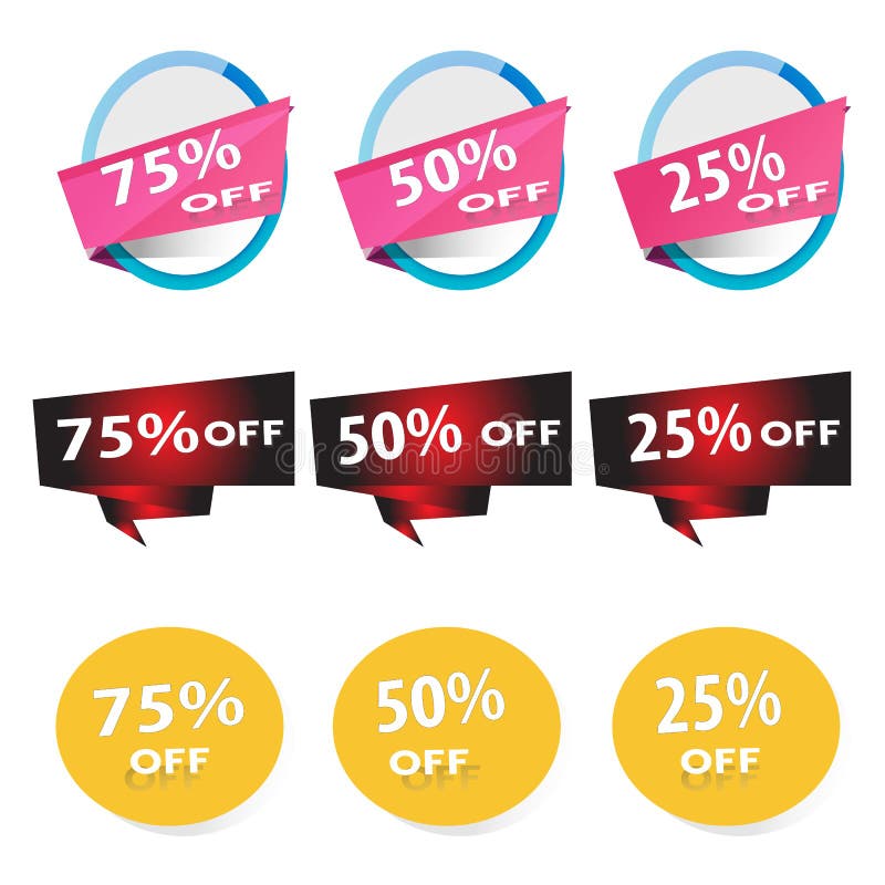 Illustrazione Di Vettore Delle Etichette Di Sconto Illustrazione ...