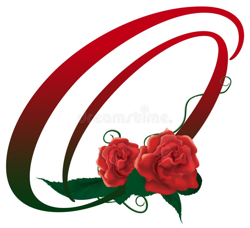 Illustrazione Floreale Rossa Della Lettera O Immagine Stock ...