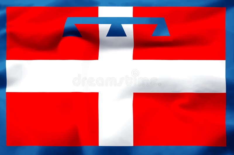 Illustrazione Realistica Della Bandiera Di Piemonte Illustrazione di ...