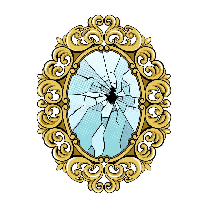 Vettore Rotto Del Libro Da Colorare Dello Specchio Illustrazione ...