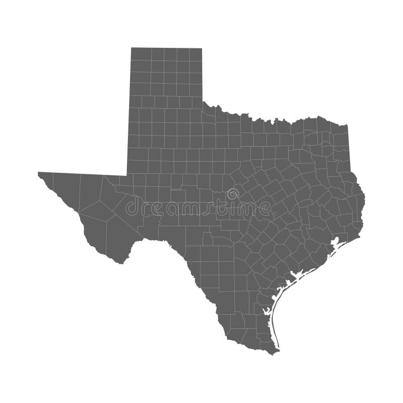 Illustrazione Vettoriale Di Grey Texas Map Mappa Vettoriale ...