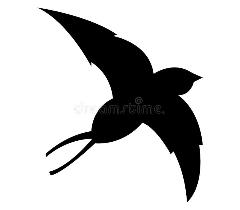 Illustrerad svala stock illustrationer. Illustration av silhuett - 68132336