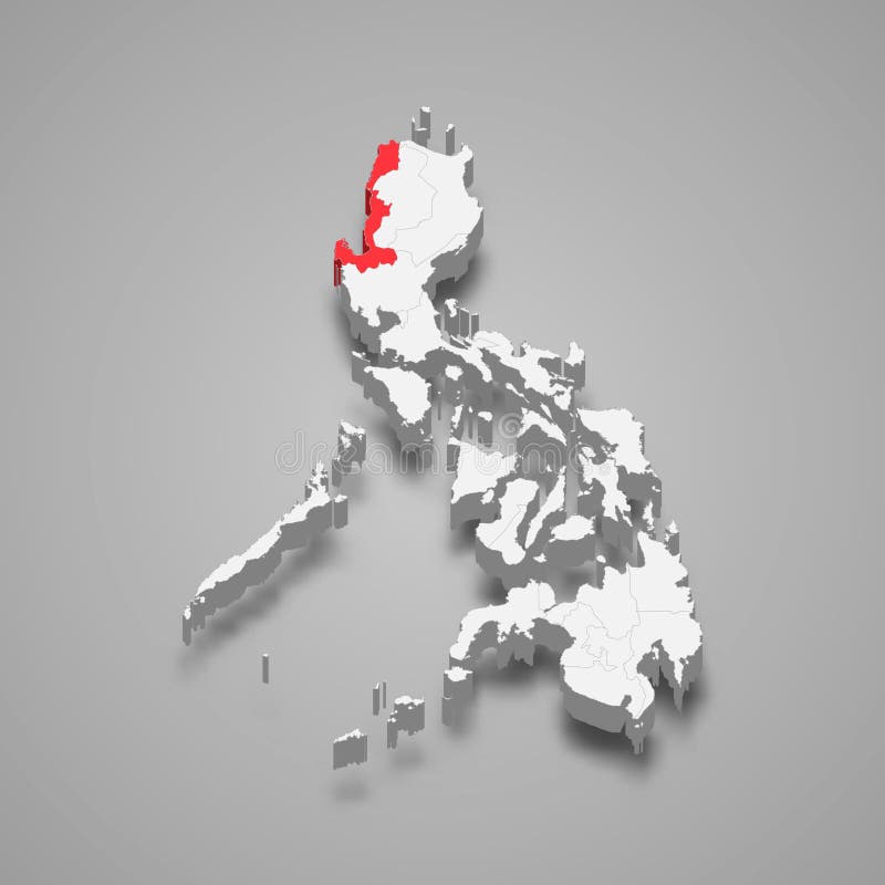 Ilocos Region Location within Philippines 3d Map Stock Illustration ...