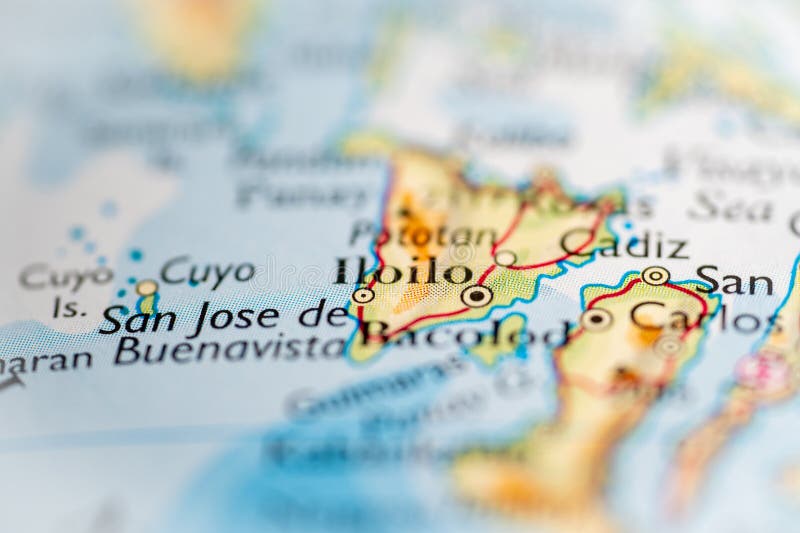 Iloilo, Philippines Highlighted on a World Map Stock Photo - Image of ...