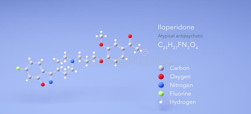 Iloperidone Molecule, Molecular Structures, Atypical Antipsychotic, 3d ...