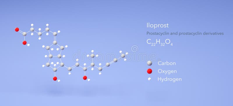 Iloprost Molecule, Molecular Structures, Prostacyclin Mimetic, 3d Model ...