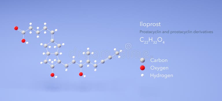 Iloprost Molecule, Molecular Structures, Prostacyclin Mimetic, 3d Model ...
