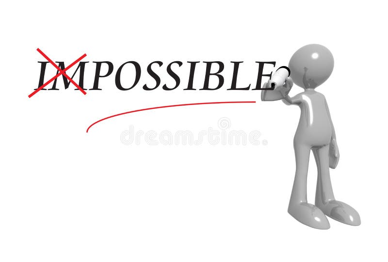 Possible Vs Impossible Man Lifts Word Winner Success Stock Illustration ...