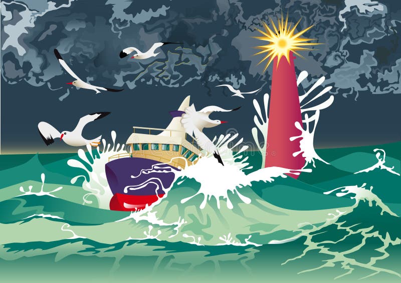 Iluminación En Tempestad Grande Ilustración del Vector - Ilustración de ...