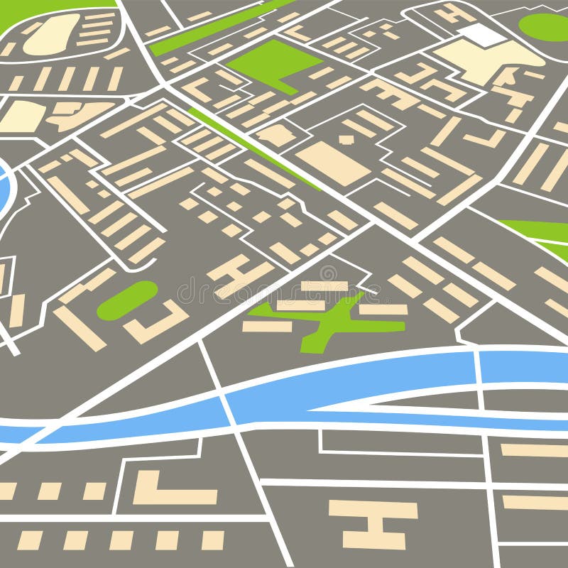 Ilustração De Mapa Da Cidade Abstrato Ilustração do Vetor - Ilustração ...