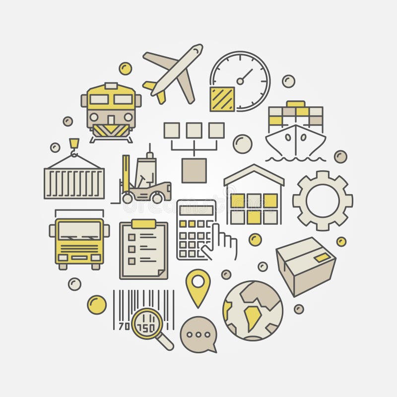 Símbolo Global Da Circular Da Logística Ilustração do Vetor ...