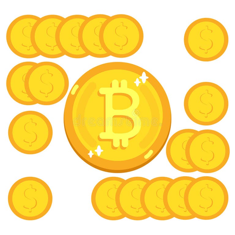 Ilustração Do Vetor Do Conceito De Moeda De Bits Cripta E Moedas ...