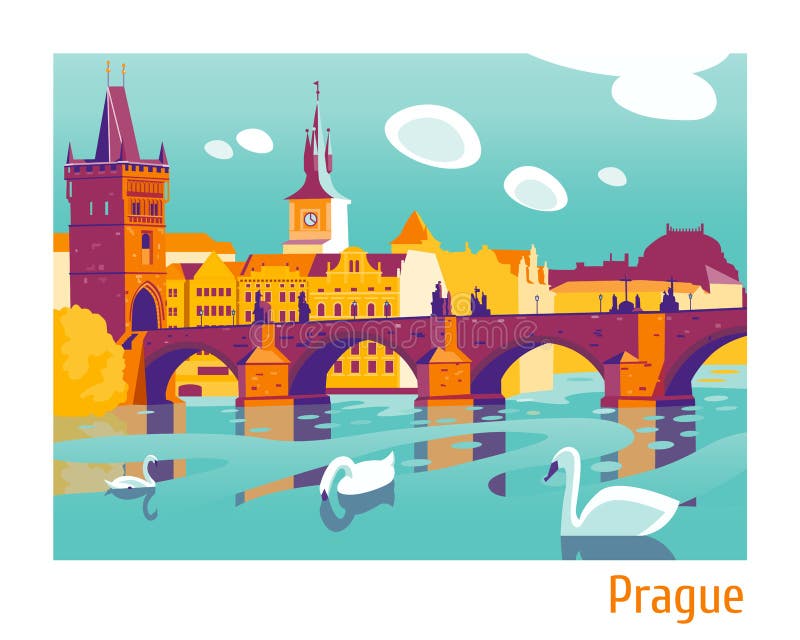 Ilustração Do Vetor De Charles Bridge Ilustração do Vetor - Ilustração ...