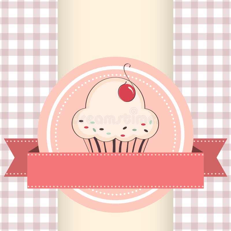 Quadro Do Vintage Com Queque Ilustração do Vetor - Ilustração de mola ...