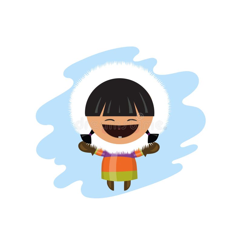 Ilustração Bonito Do Caráter Dos Pares Do Esquimó Novo No Estilo Dos ...