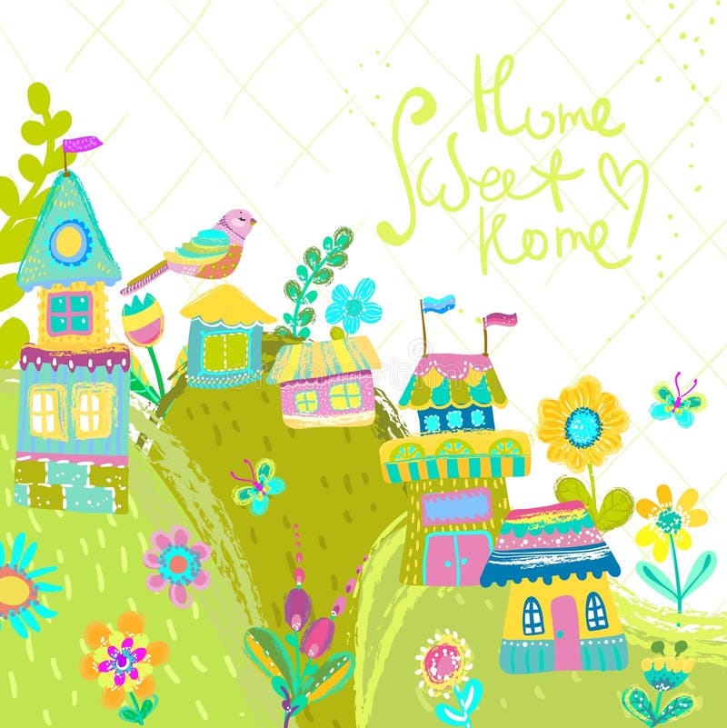 Ilustração home doce Home ilustração do vetor. Ilustração de doce ...
