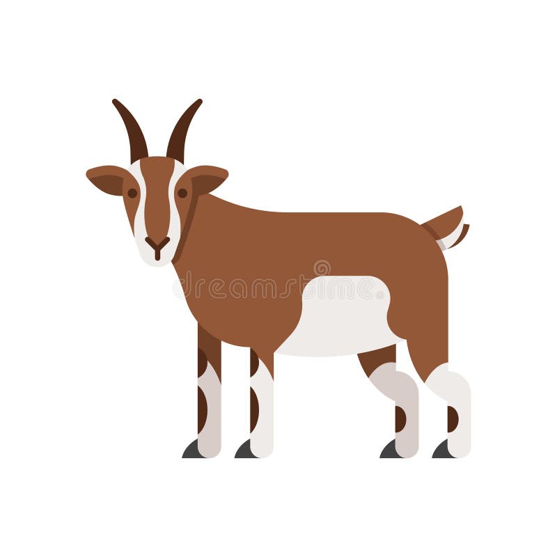 Ilustração Lisa Do Estilo Do Vetor Da Cabra Ilustração do Vetor ...