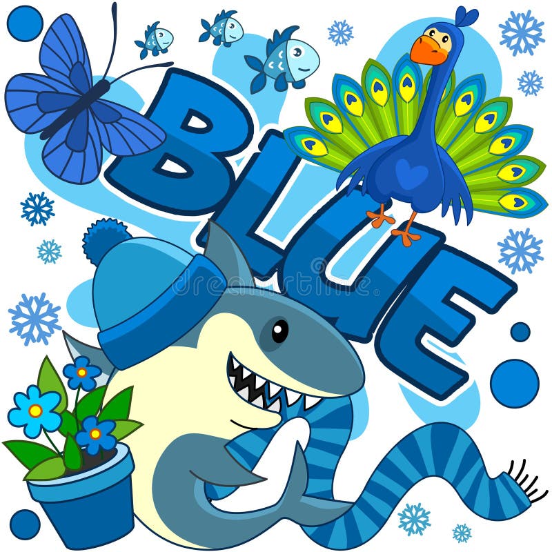 Ilustrações da cor azul ilustração do vetor. Ilustração de folhas ...