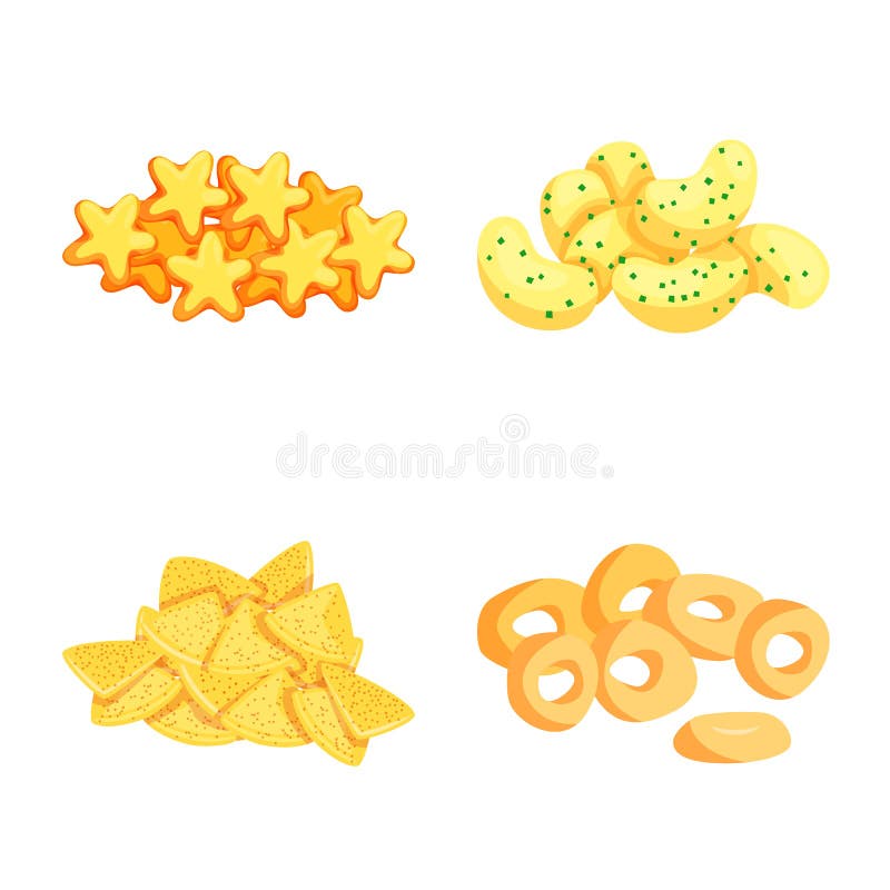 Ilustra??o Do Vetor Do Alimento E Do Logotipo Crocante R Ilustração do ...