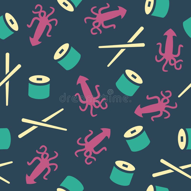 Simple Vector Illustration with Ability To Change. Pattern with Seafood ...