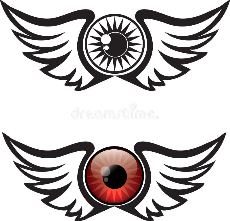 Ilustración Coa Alas Del Ojo Ilustración del Vector - Ilustración de ...