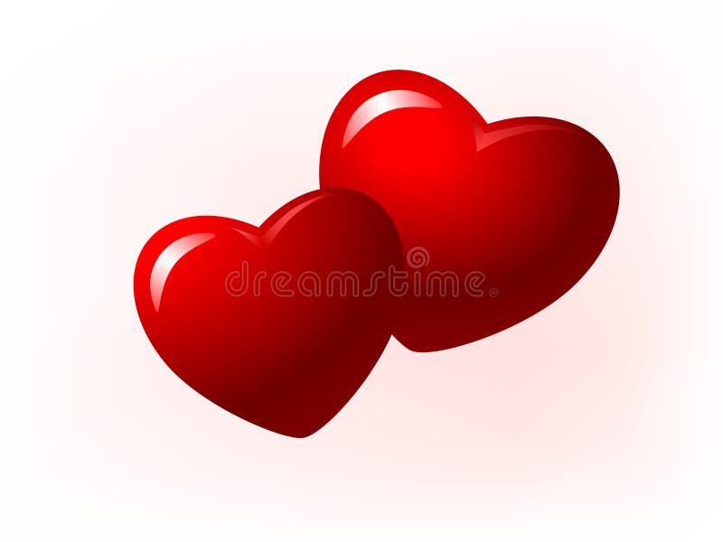 Dos corazones entrelazados stock de ilustración. Ilustración de romance ...