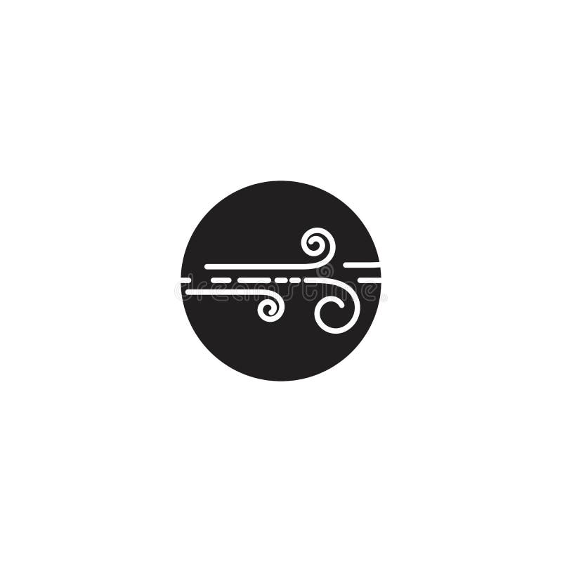 Ilustración De Icono De Vector De Viento Ilustración del Vector ...