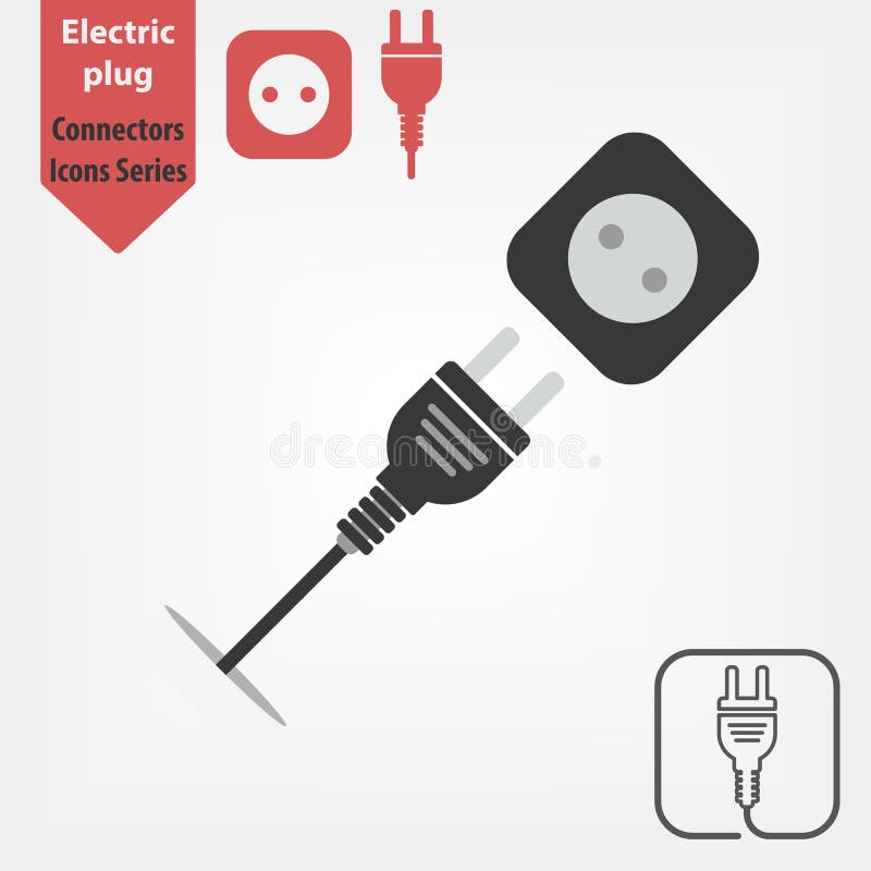 32 Iconos De Los Conectores Fijados Ilustración del Vector ...