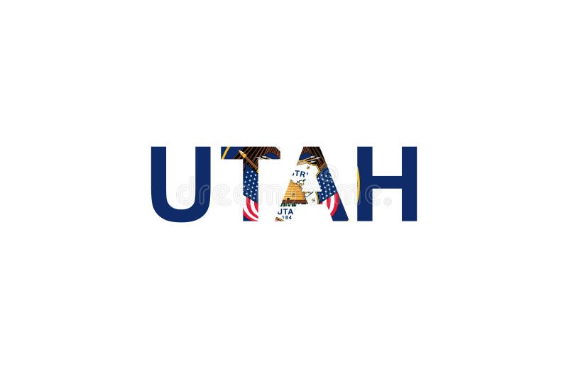 Letters Utah in the Style of the Country Flag. Utah Word in National ...