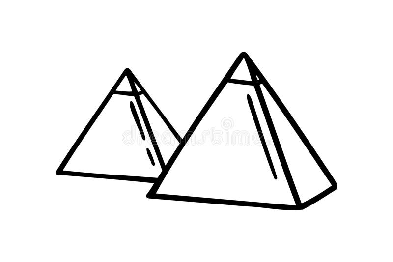 Egyptian Pyramid Giza Egypt Icon Doodle Hand Drawn. Outline Line ...