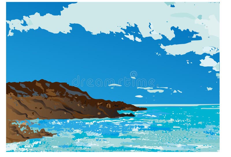 Ilustración Vectorial - Playa Y Mar Ilustración del Vector ...